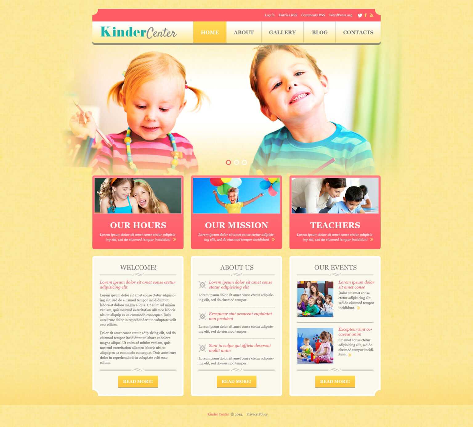 Day Care Responsive Wordpress Theme Pertaining To Daycare Brochure 